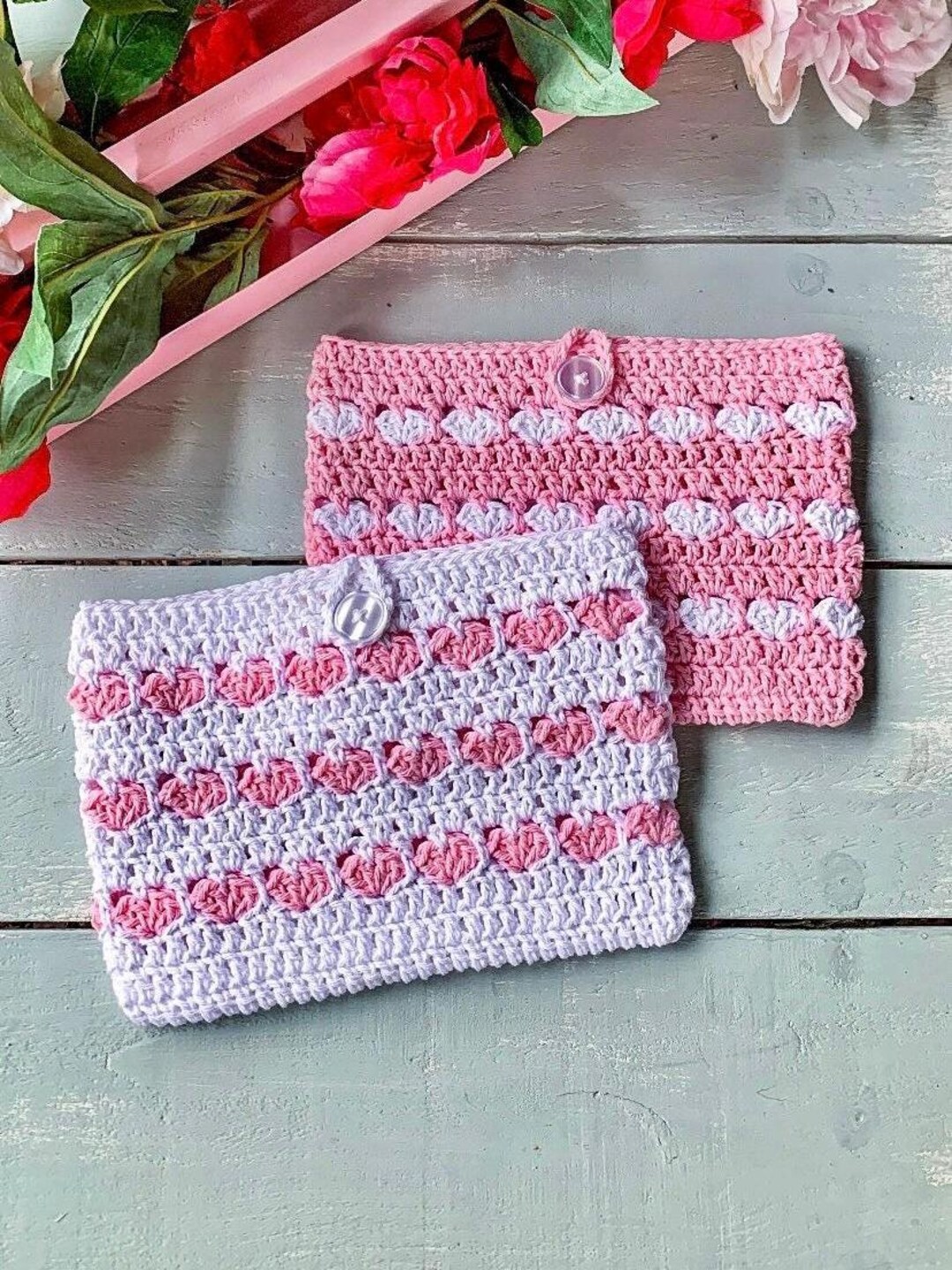 Crochet Heart Book Cover - 9x6in - Etsy