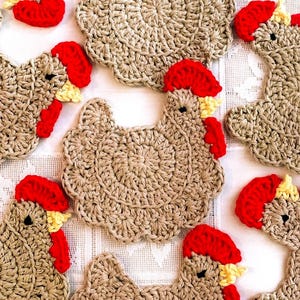 Crochet Chicken Coasters - Etsy