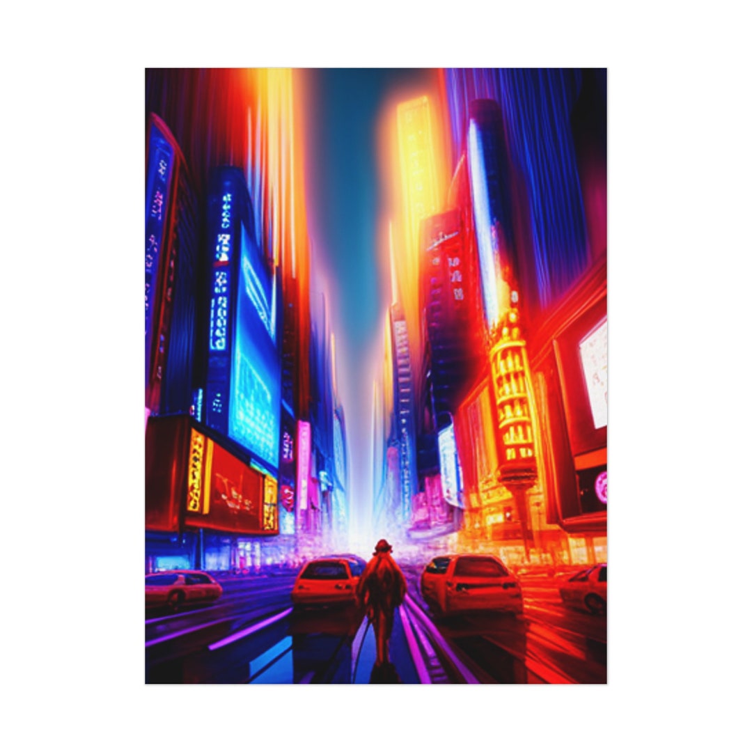 Uncoated Posters, Future Scape, Retro City - Etsy