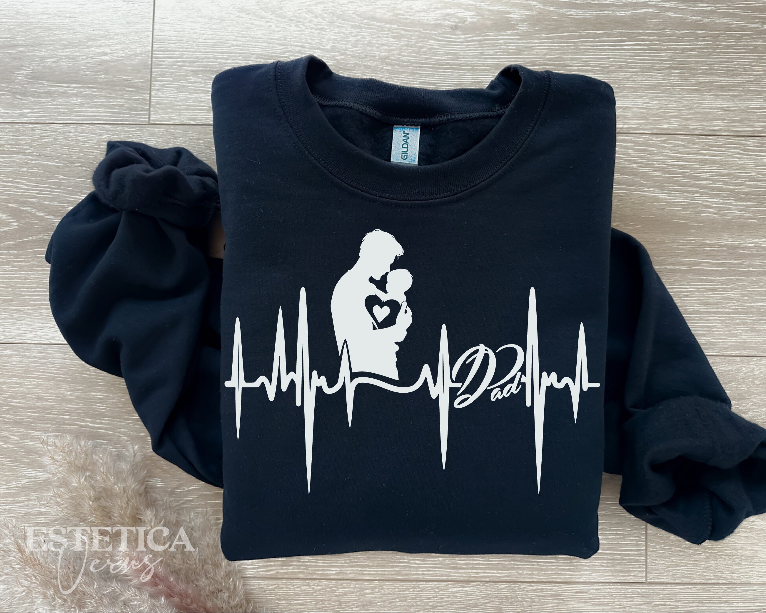 Dad Heartbeat Svg Png, Father's Day Svg, Daddy's Heart Svg, Dad and Son ...