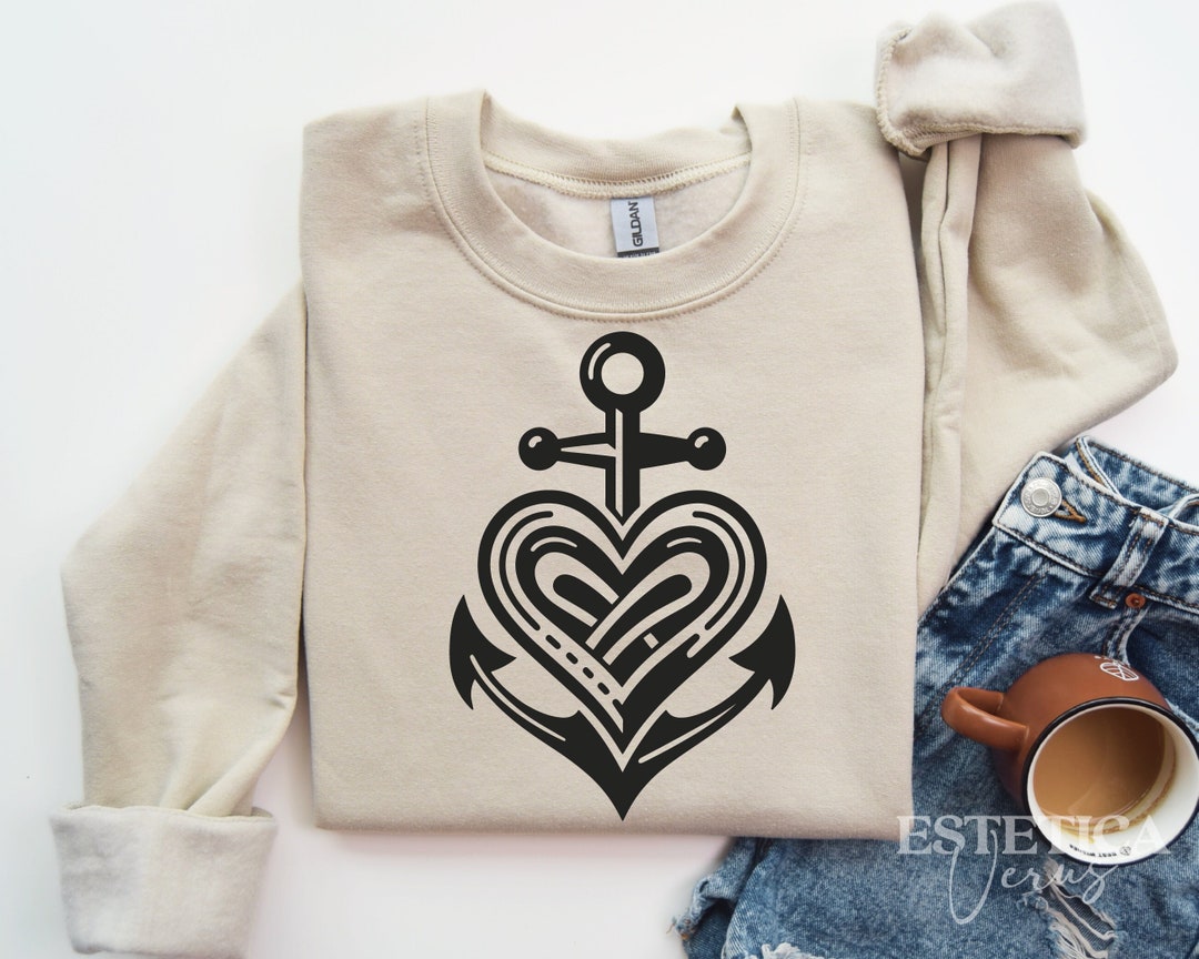 Heart Anchor Svg Png, Nautical Love Svg, Love at Sea Svg, Nautical Svg ...