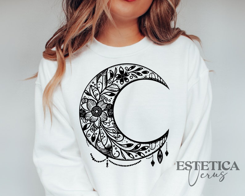 Boho Crescent Moon Svg Png Celestial Svg Moon Phases Svg - Etsy