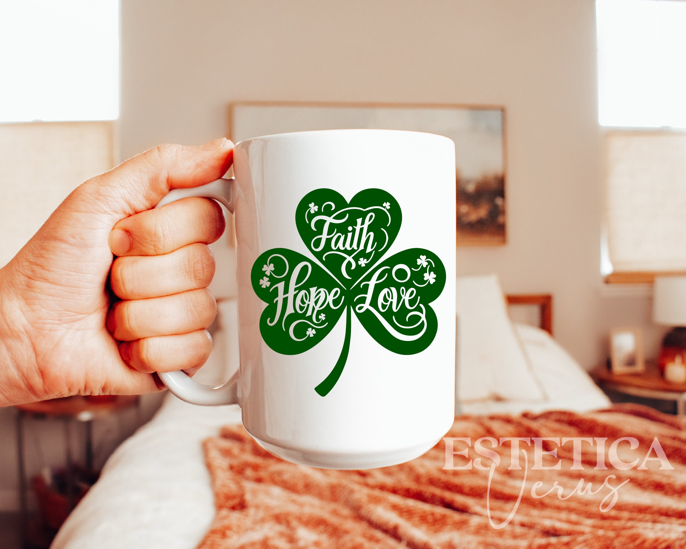 Shamrock Faith Hope Love Svg Png, Irish Faith Svg, Shamrock Hope Svg ...
