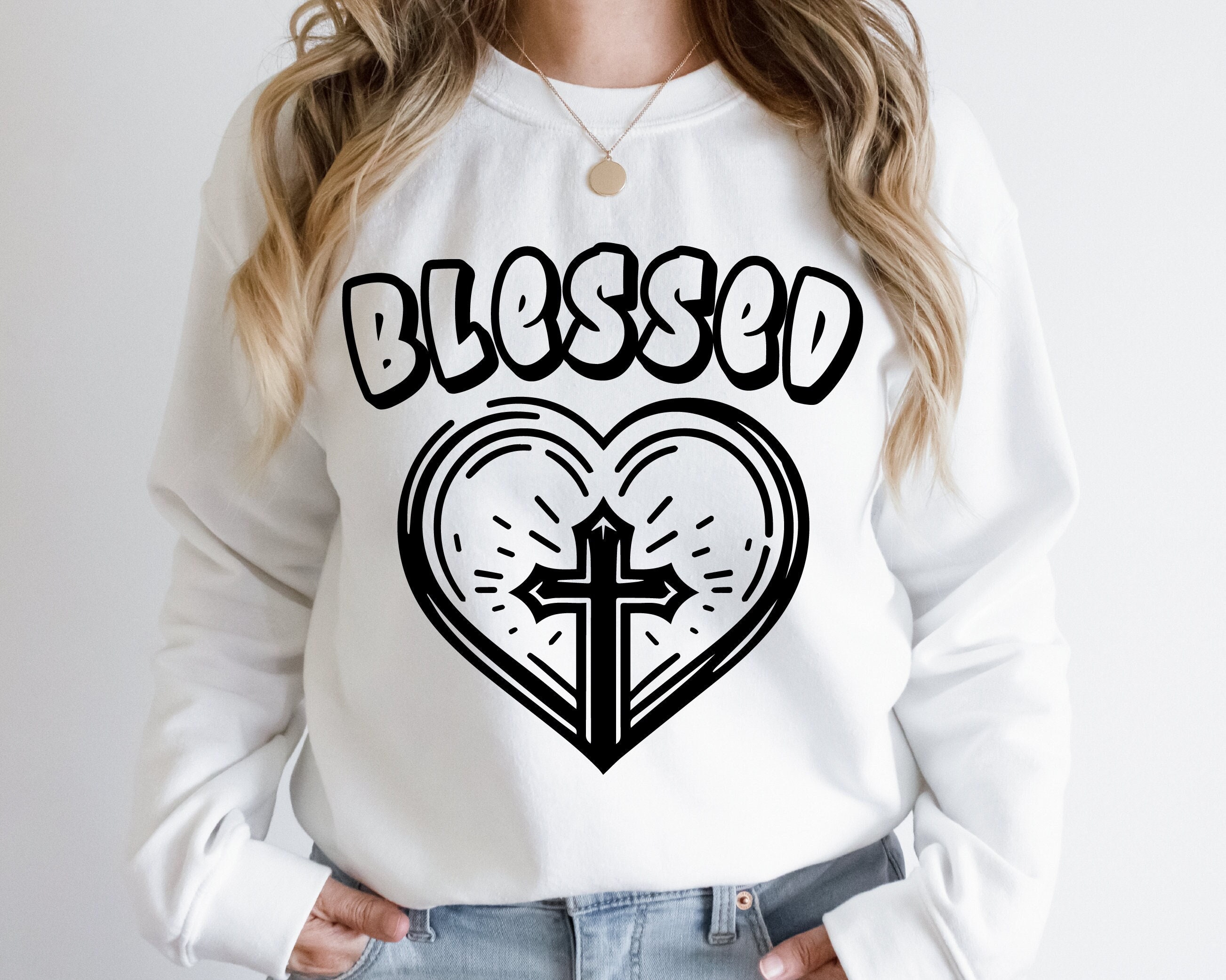 Blessed Svg Png, Cross Svg, Gratitude Svg, Faith Svg, Spiritual Quote ...
