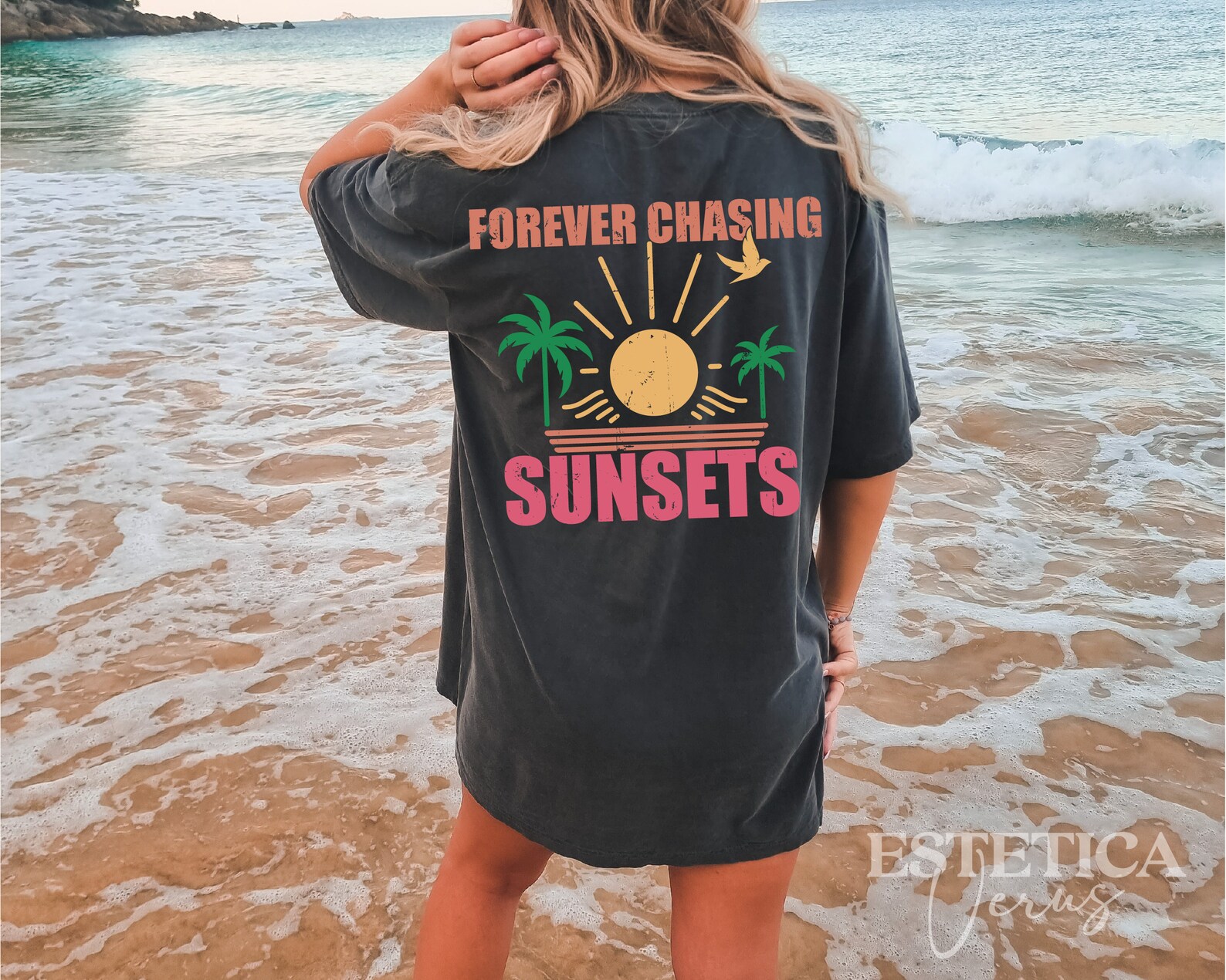 Forever Chasing Sunsets Svg Png, Retro Summer Svg, Retro Beach Svg ...