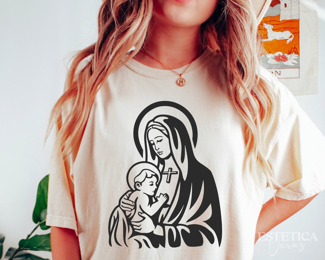Virgin Mary Svg Png, Mother Mary Svg, Jesus Svg, Cross Svg, Faith Svg ...