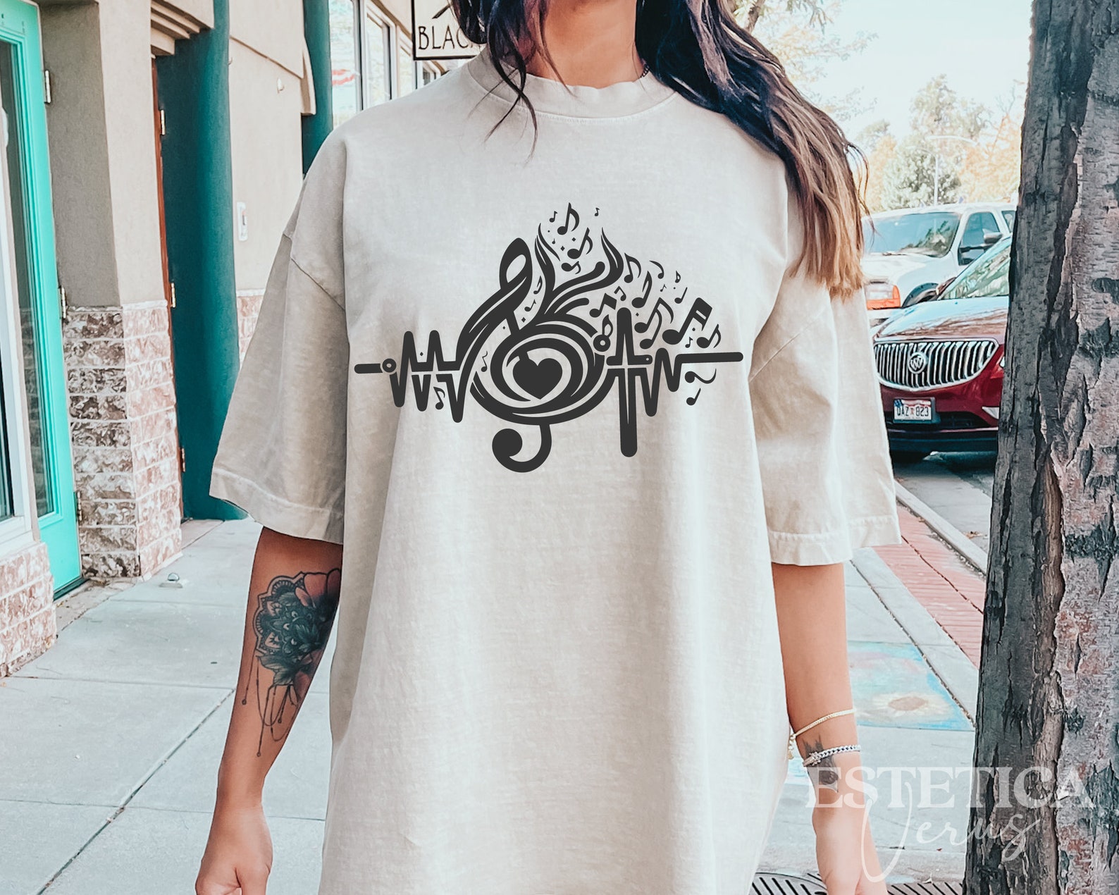 Heartbeat Music Svg Png, Music Lover Svg, Sound Wave Svg, Musical Heart ...