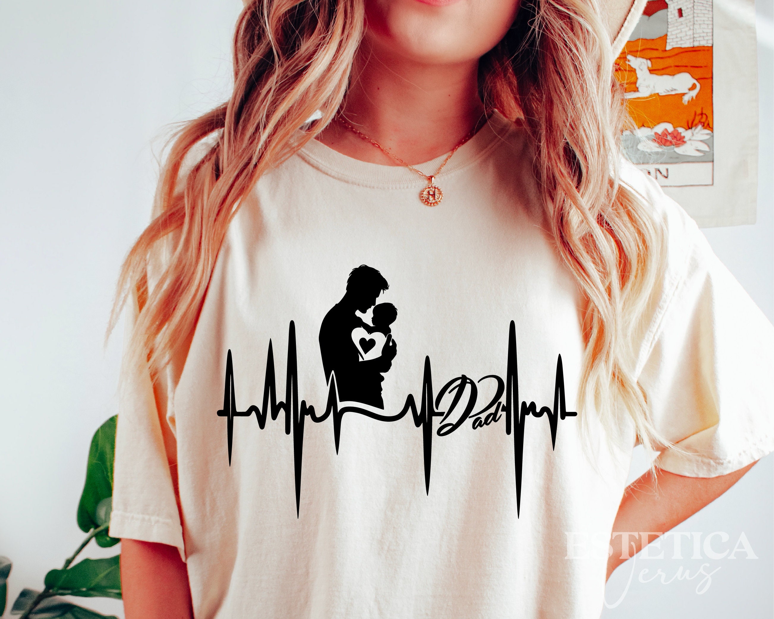 Dad Heartbeat Svg Png, Father's Day Svg, Daddy's Heart Svg, Dad and Son ...
