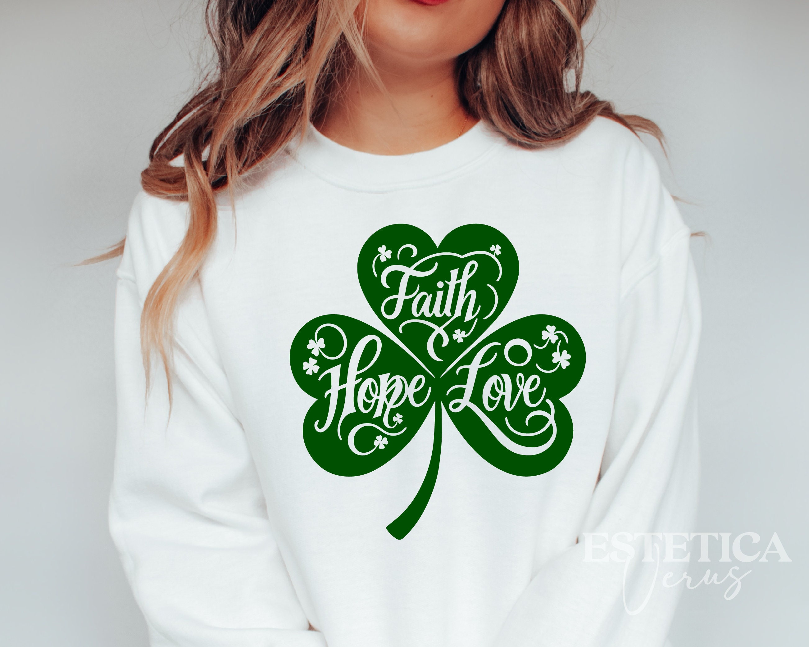 Shamrock Faith Hope Love Svg Png, Irish Faith Svg, Shamrock Hope Svg ...