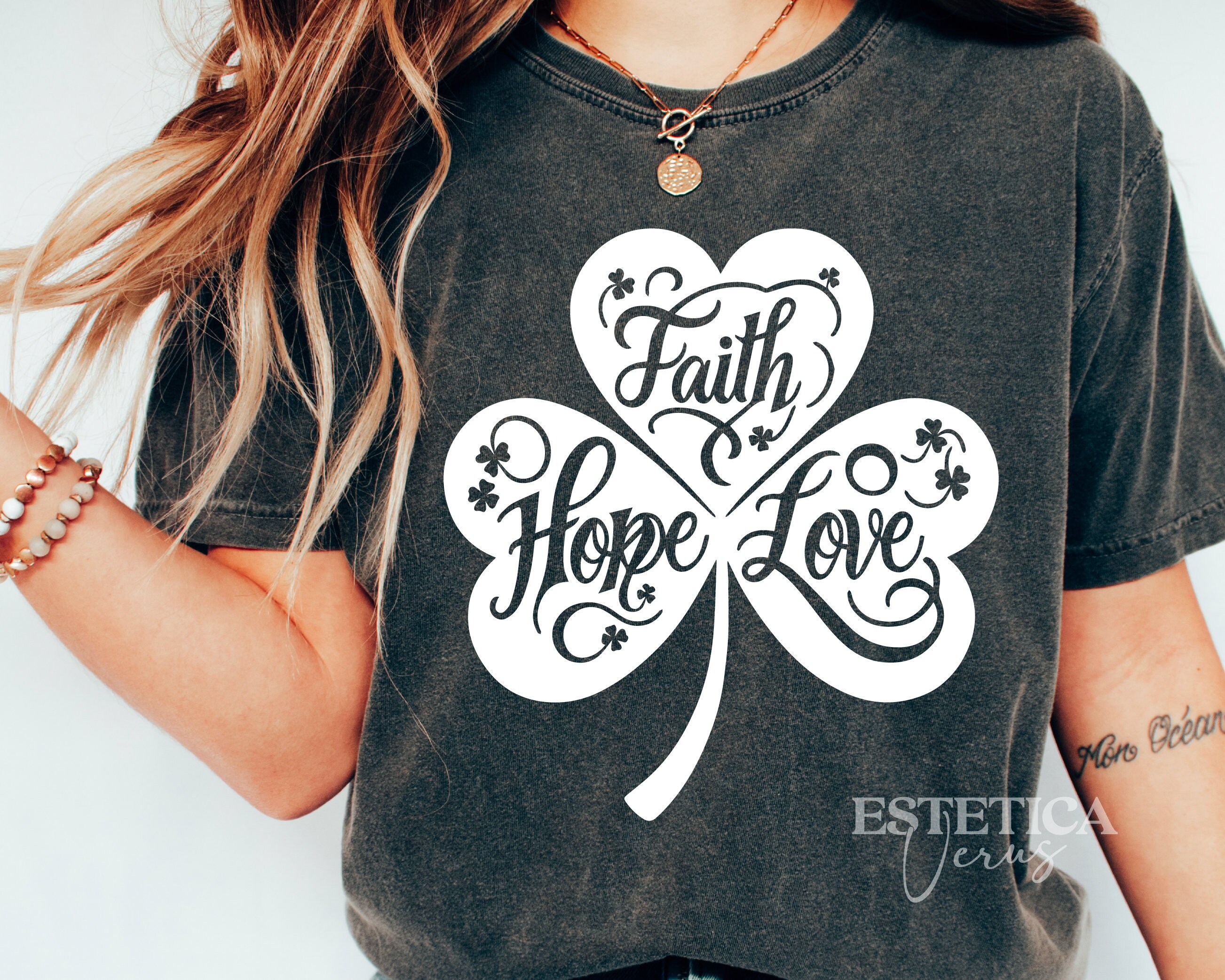 Shamrock Faith Hope Love Svg Png, Irish Faith Svg, Shamrock Hope Svg ...