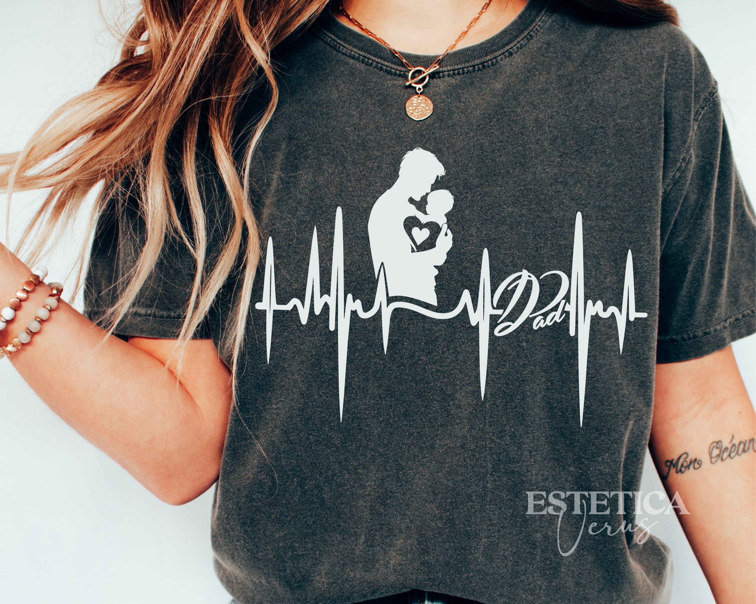 Dad Heartbeat Svg Png, Father's Day Svg, Daddy's Heart Svg, Dad and Son ...