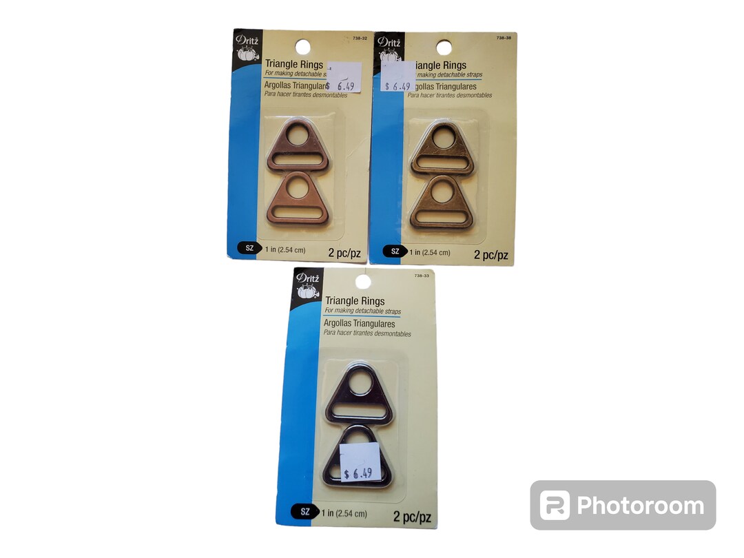 CHOOSE COLOUR Dritz 1 Inch Triangle Rings Handbag Strap Hardware Bag ...