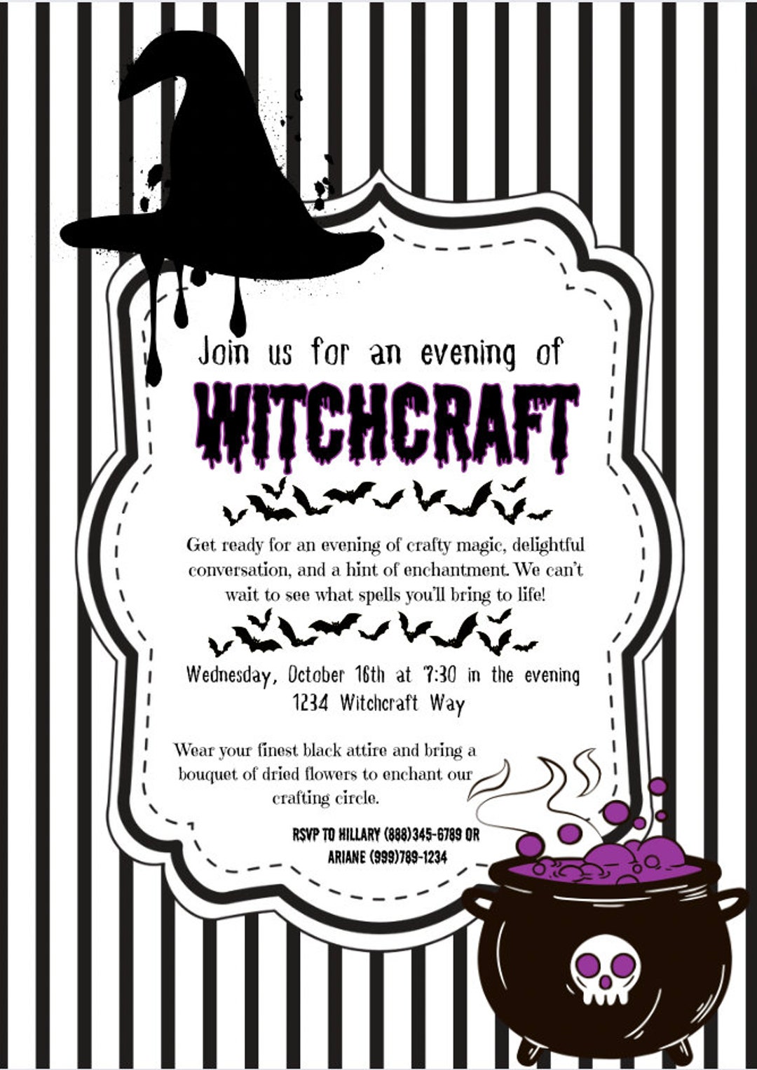 Witchcraft Girls Night Invitation| Halloween Girls Night| Witches ...