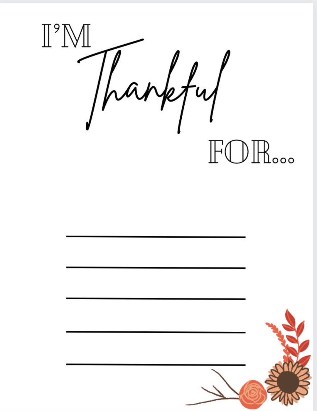 I’m Thankful For| Thanksgiving| Family Activity| Print and Go - Etsy