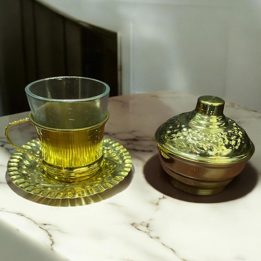Hand-hammered Brass Cup Set | Intricate Middle Eastern Design With ...