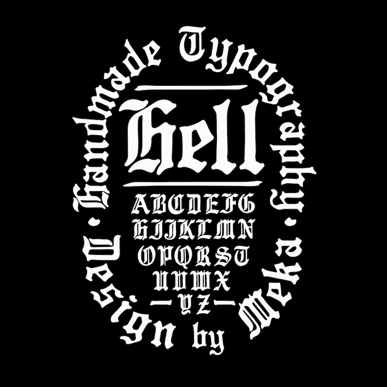 MK-HELL Typeface - Etsy