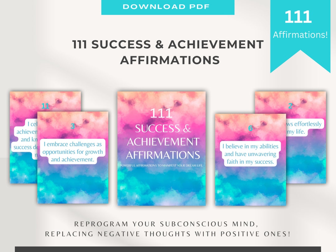 111 Success and Achievement Affirmations , Positive Affirmations, Daily ...