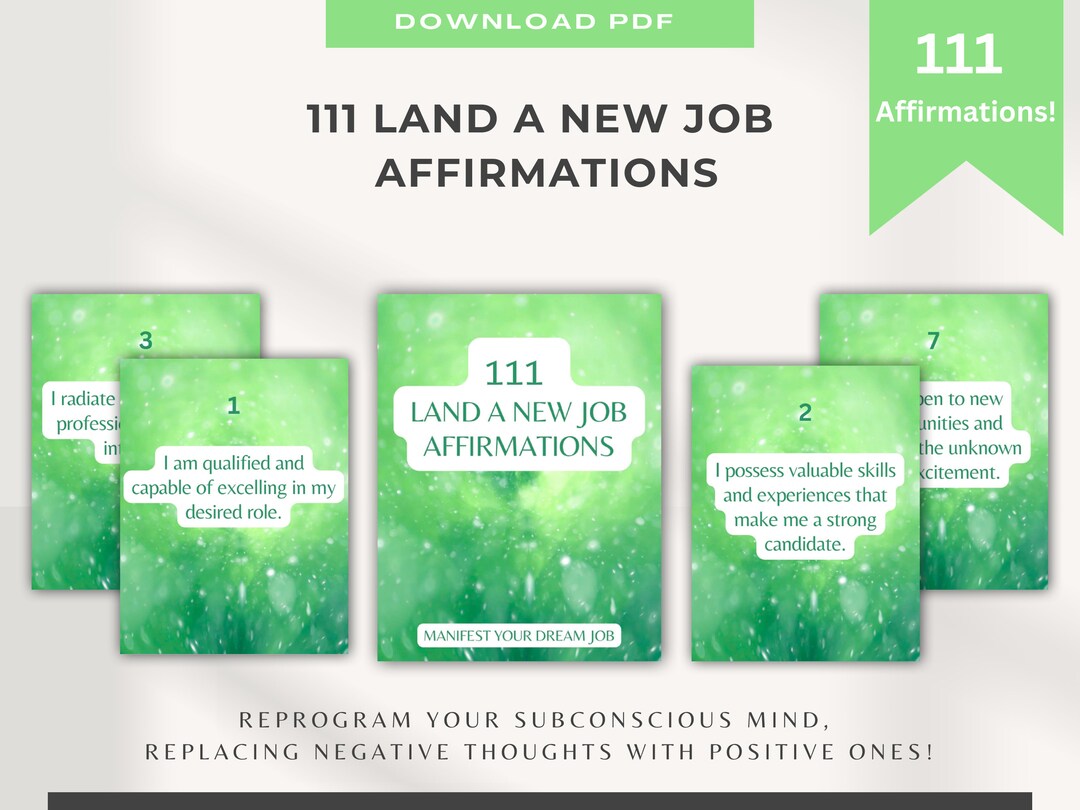 111 Land A New Job Affirmations , Positive Affirmations, Daily Affirmation, Inspire, Motivate ...