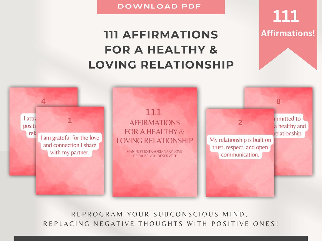 111 Affirmations for A Healthy & Loving Relationship, Love Affirmations ...