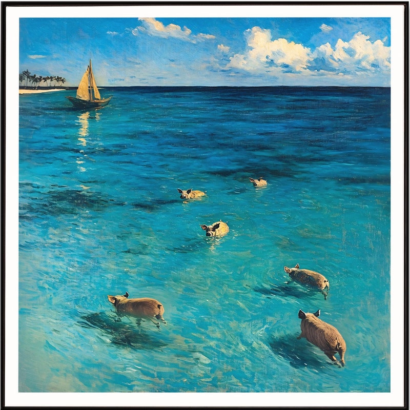 Swimming Pigs - Etsy
