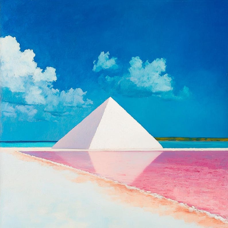 Bonaire Salt Pyramids Print, Pink Saltlakes, Caribbean Print, Bonaire ...