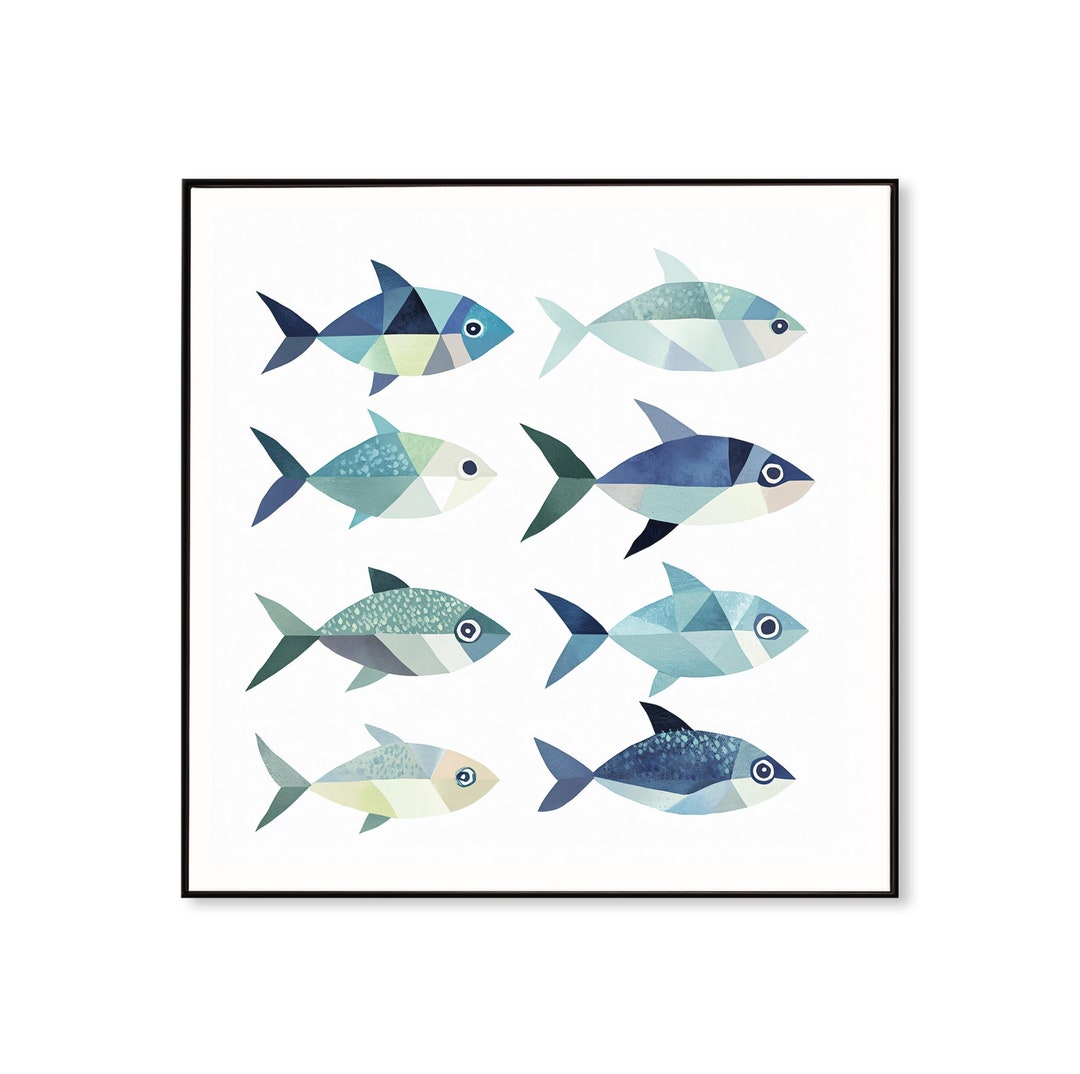 Scandinavian Fish, Chic Bathroom, Folk Art Bathroom Wall Decor, Swedish ...