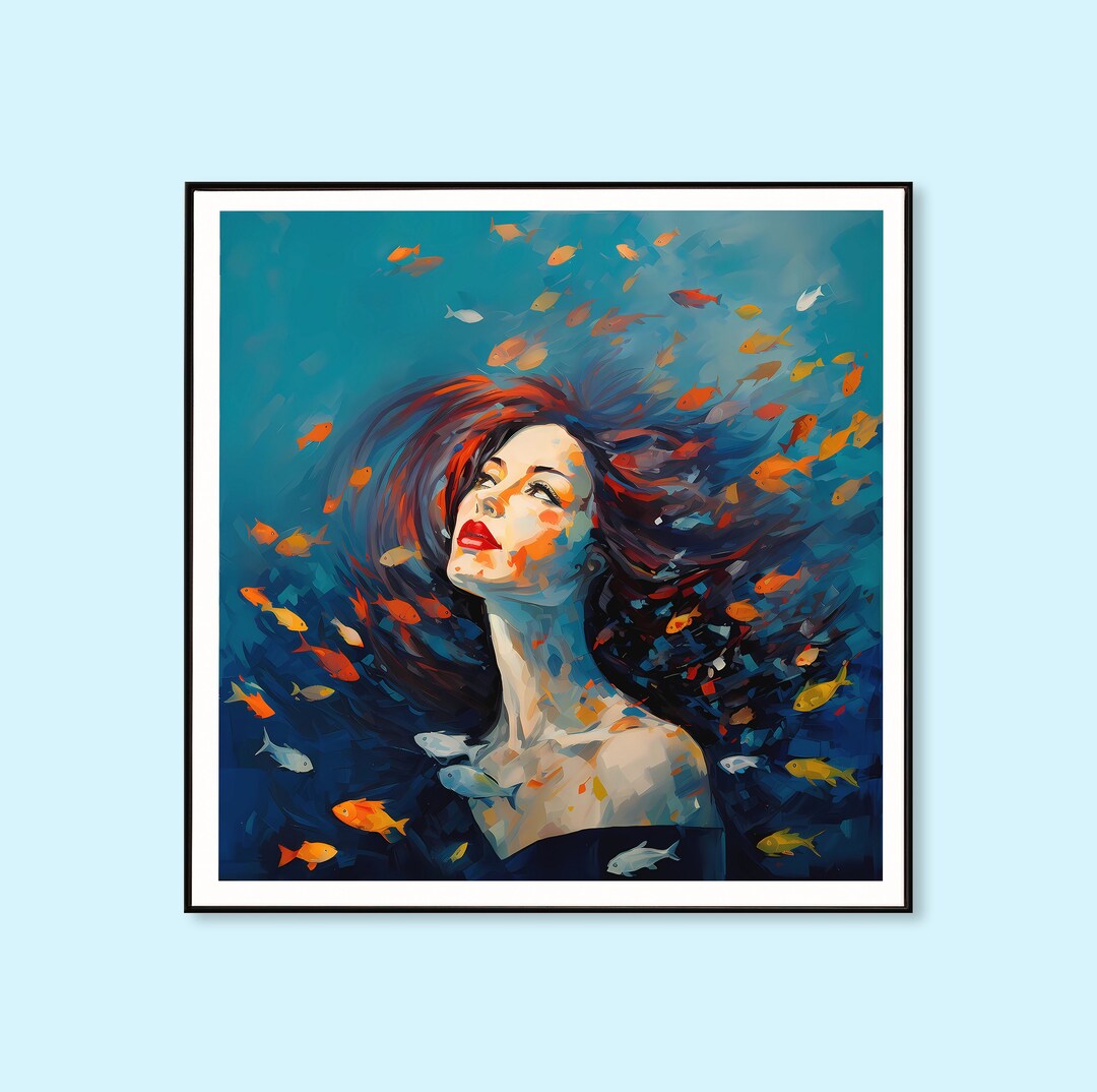 Majestic Mermaid Divine Femininity, Unique, Abstract, Calm Ocean, Happy ...