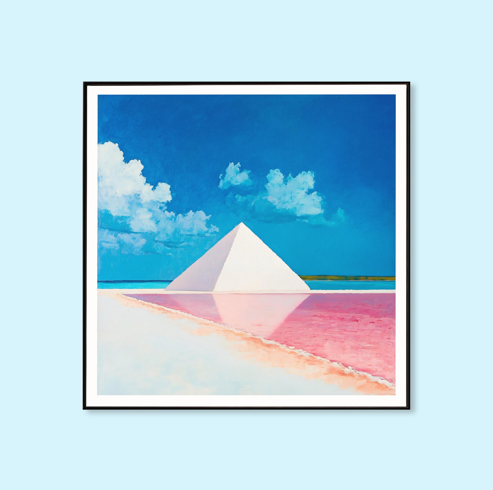 Bonaire Salt Pyramids Print, Pink Saltlakes, Caribbean Print, Bonaire ...