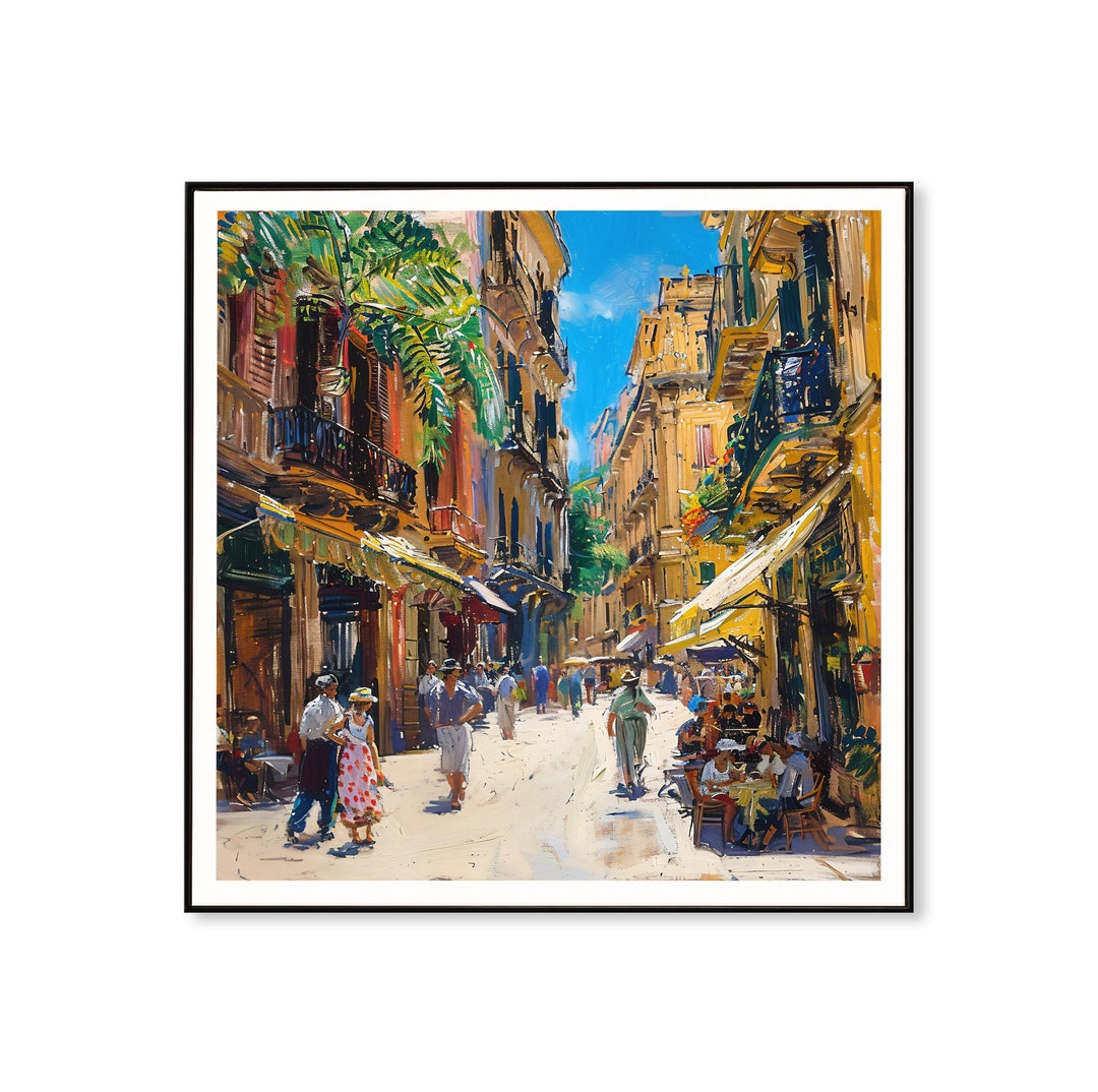 Palermo Street Print, Palermo Summertime, Italian Decor, Sicily Decor ...