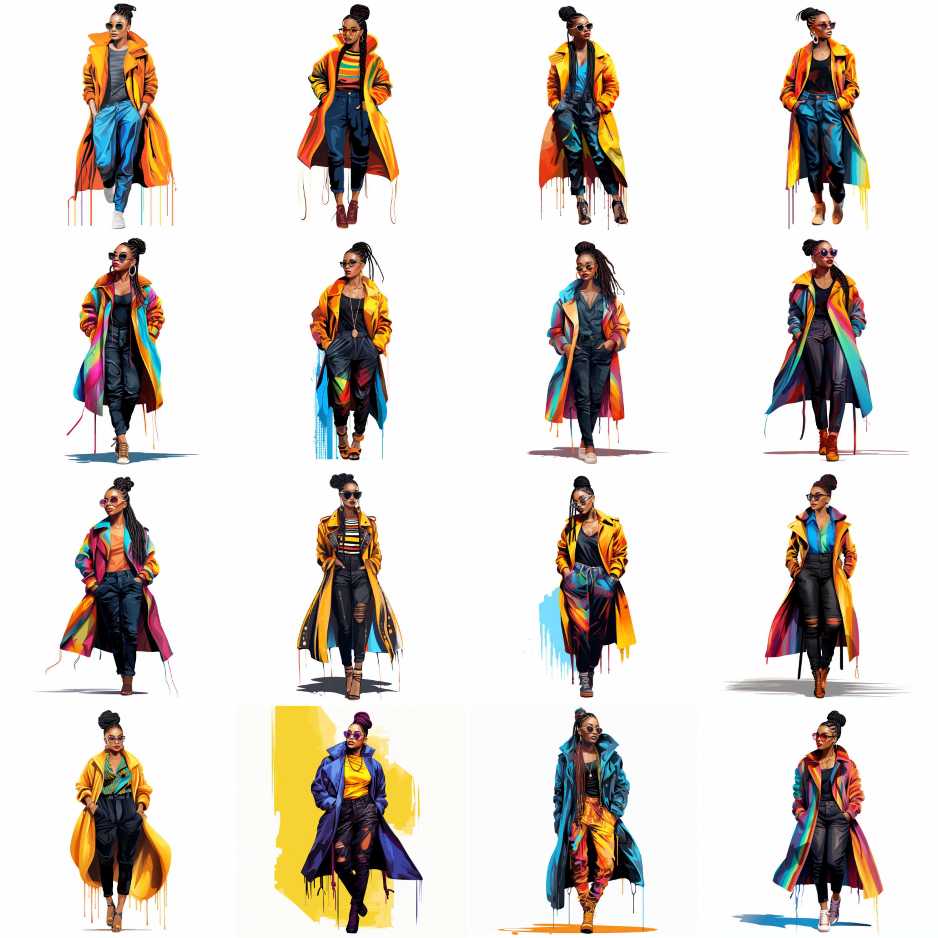 Rainbow Melanin Clipart - Black Women, Digital Art, AI Generated, Art ...