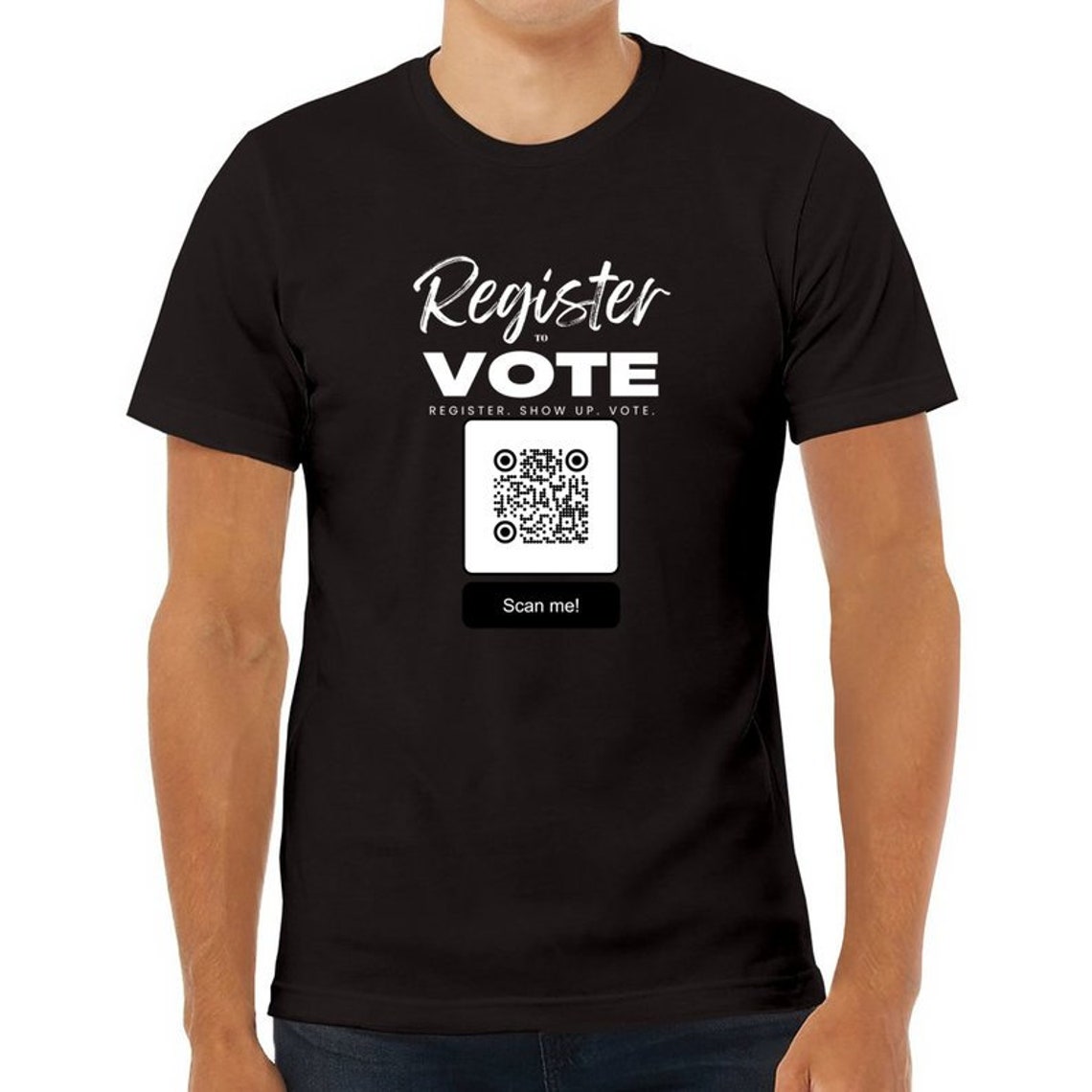 REGISTER to VOTE Shirt, QR Code Bella +canvas Comfortable T-shirt, A ...