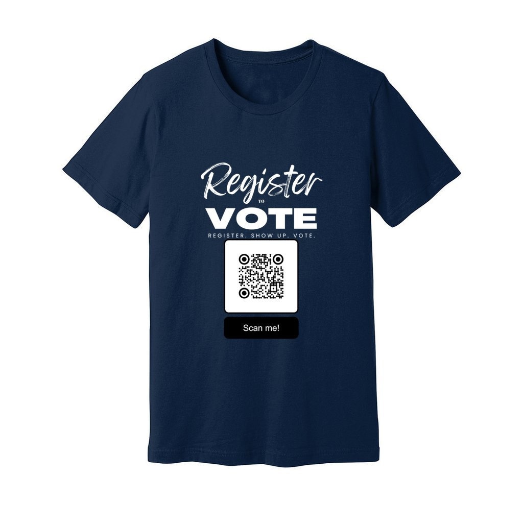 REGISTER to VOTE Shirt, QR Code Bella +canvas Comfortable T-shirt, A ...