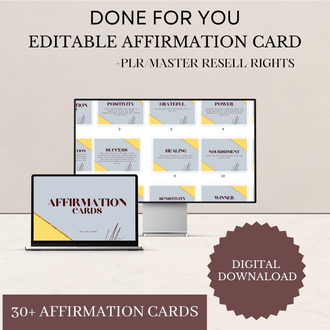 30+ Editable Affirmation Cards | DFY Templates | Done for You | Best ...