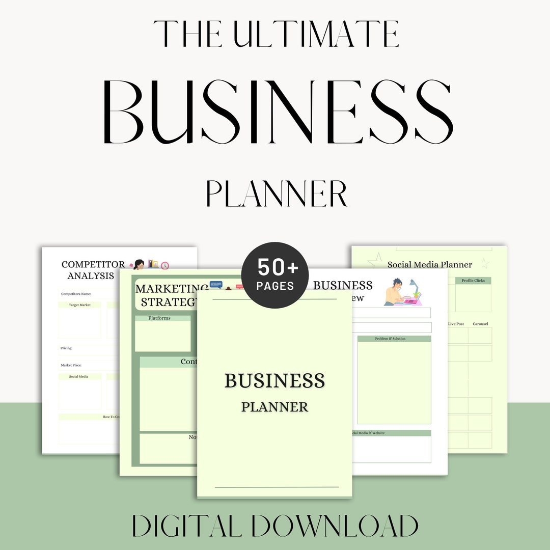 Minimalist Editable Business Planner, Printable Business Planner Bundle ...