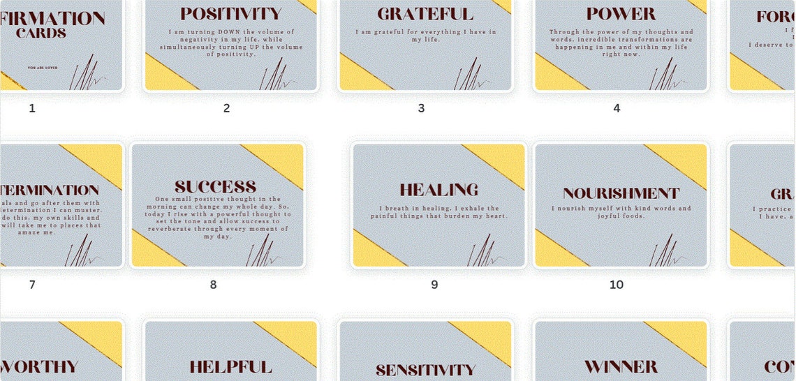 30+ Editable Affirmation Cards | DFY Templates | Done for You | Best ...