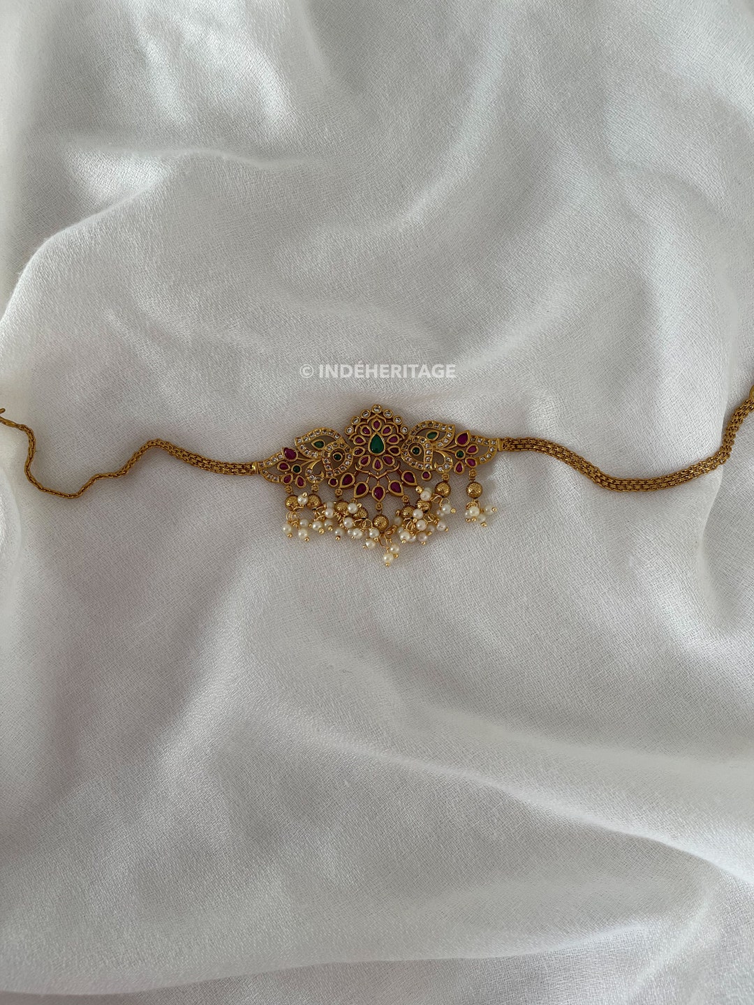 Avani Choker Set | Traditional Indian Kemp Stone Necklace | Kemp Indian ...