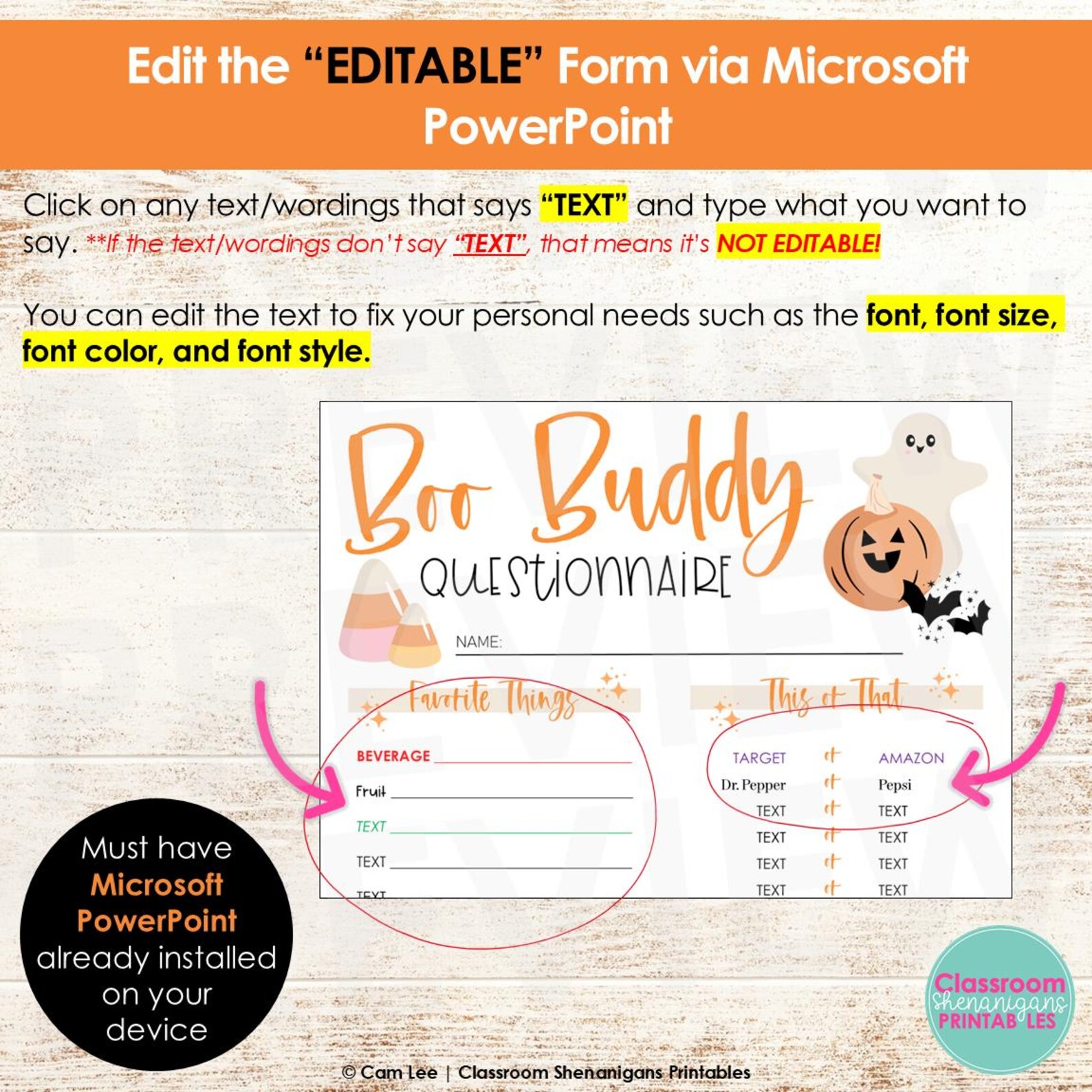Halloween Boo Buddy Questionnaire Kit | Boo Buddy Printable | Boo Buddy ...