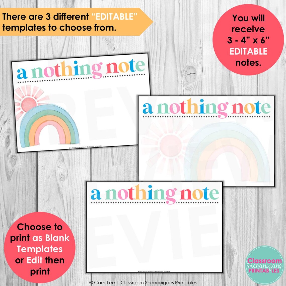 A Nothing Note Printable | Teacher Printable | Classroom Brain Break ...