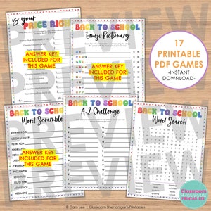Teacher Back to School Games | Printable Staff Morale Ice Breakers ...