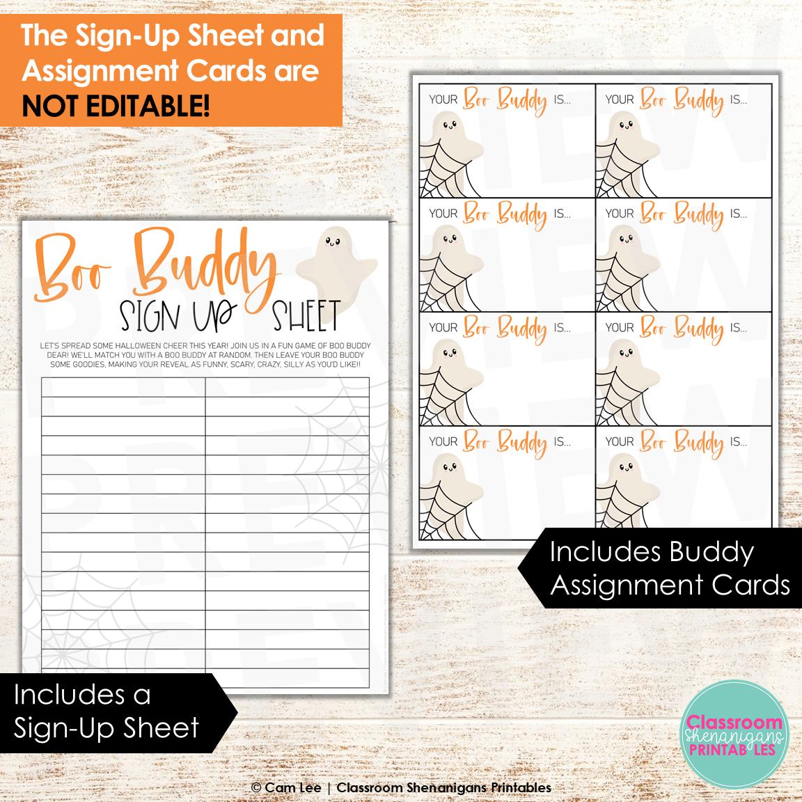 Halloween Boo Buddy Questionnaire Kit | Boo Buddy Printable | Boo Buddy ...