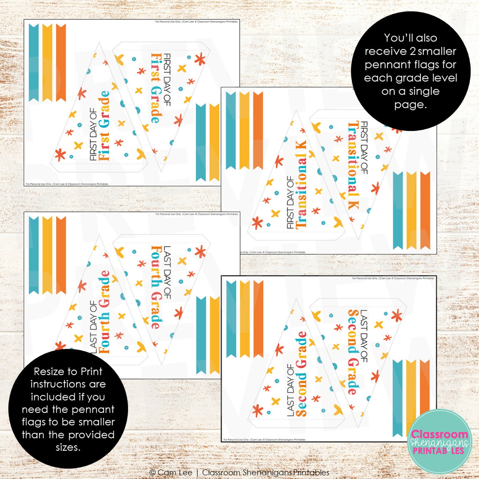 Printable First/last Day of School Pennant Flag | Back to School Flags ...