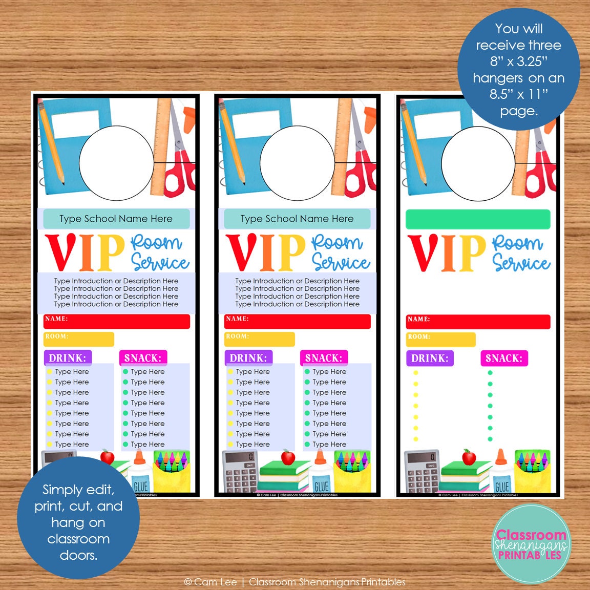 Editable Teacher Room Service Door Hanger | Teacher Appreciation Door ...