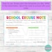 Excuse Note to School Template | School Note From Home | Excuse Note ...