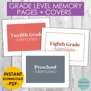 School Memory Box Printable | Kids Keepsake Journal | First Day of ...