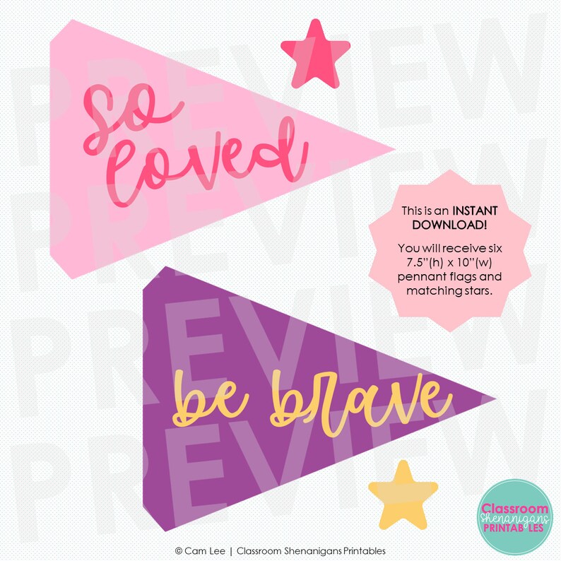 Printable Pennant Banners for Girls | Printable Pennant Flag | Kids ...