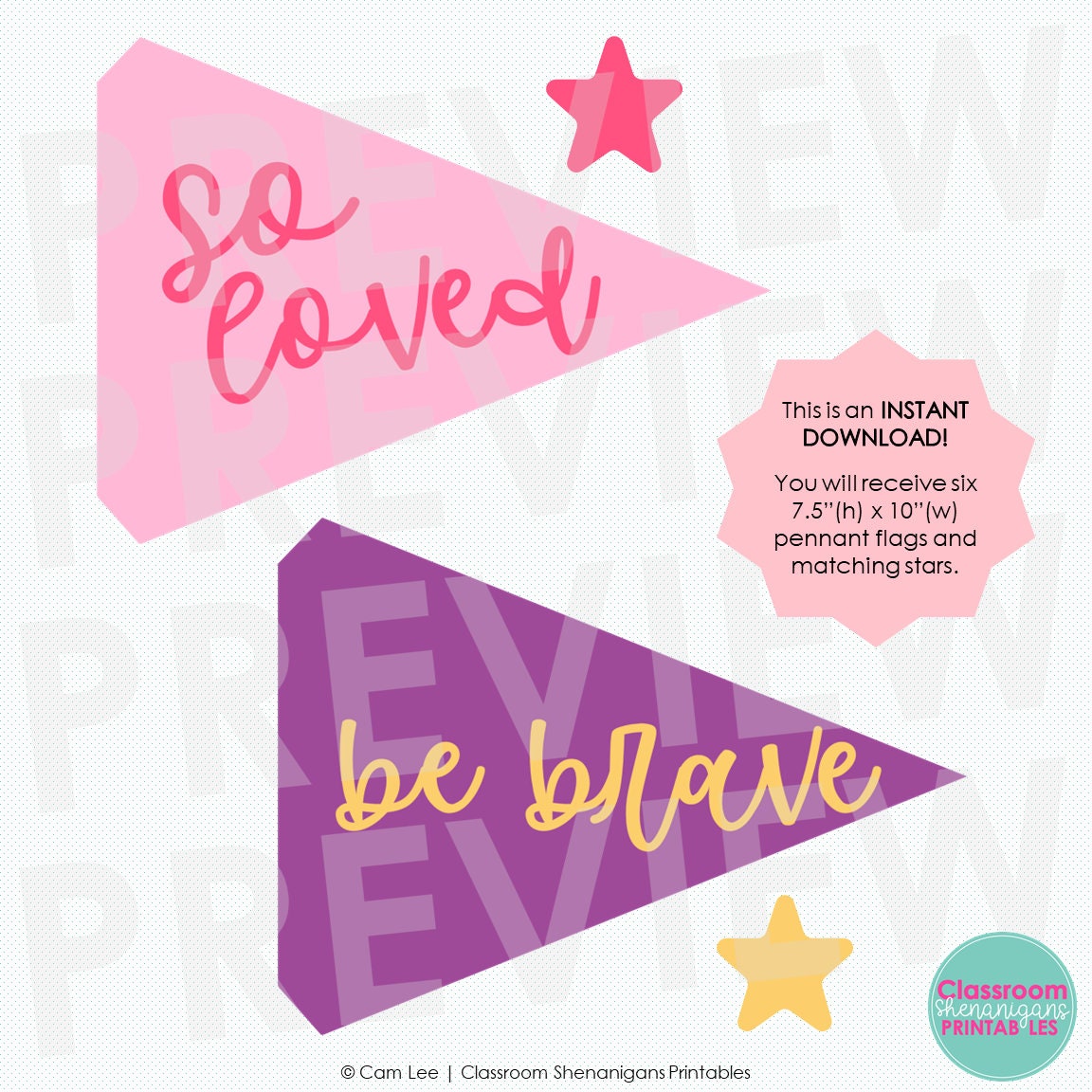Printable Pennant Banners for Girls | Printable Pennant Flag | Kids ...