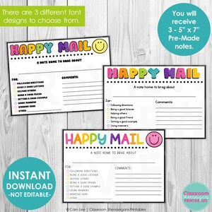 Colorful Happy Mail | Positive Note From the Teacher | Teacher Feedback ...