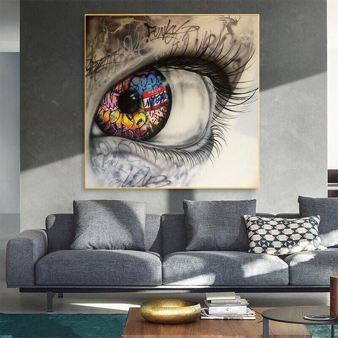 Big Eye Modular Canvas Graffiti Painting Perfect for Stylish Living ...