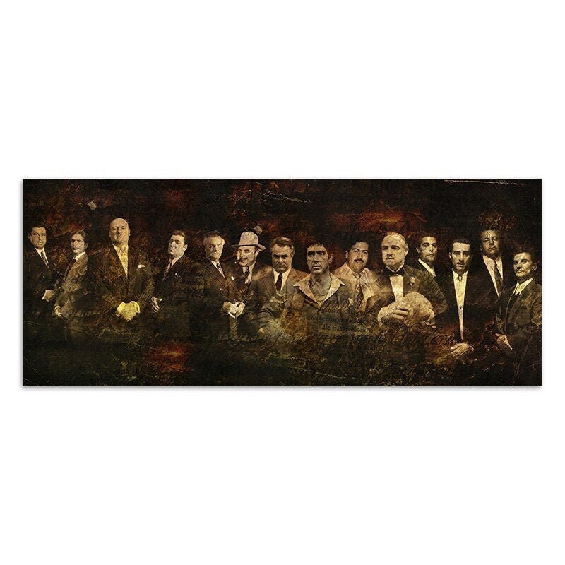 Retro Mafia Leader Posters Gangpad Godfather Art Canvas Print for Large ...