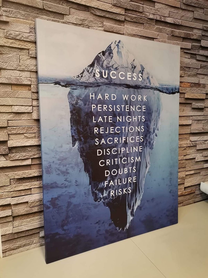 Iceberg of Success Canvas Inspirational Quotes Wall Art for Living Room ...